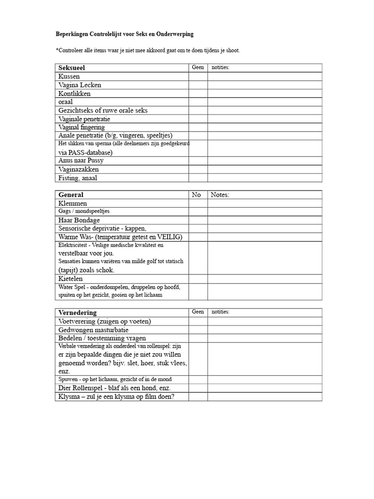 Idoc - Pub - Kinkcom Limits Checklist | PDF