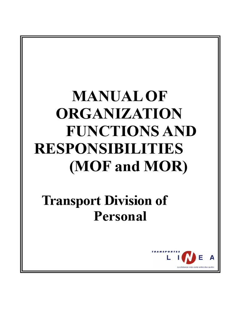 Personnel Transport Division Responsibilities | PDF | Occupational ...