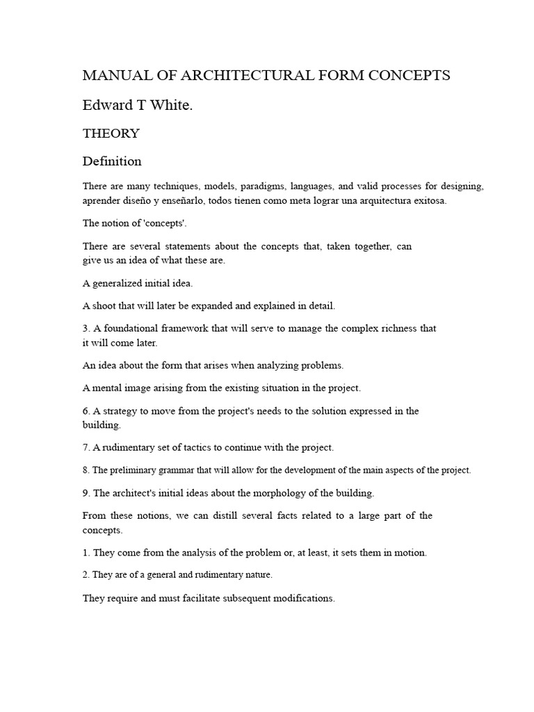 Summary of the Manual of Architectural Form Concepts | PDF | Concept | Design