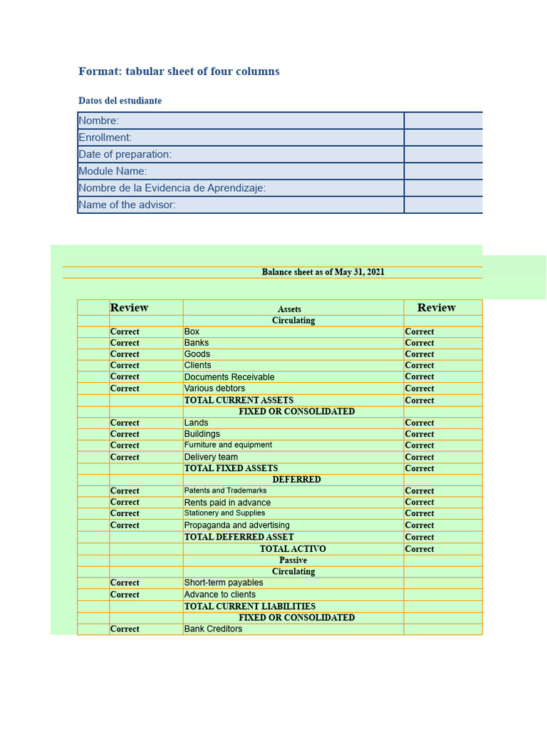 Balance Sheet Structure - Uveg | PDF | Balance Sheet | Equity (Finance)