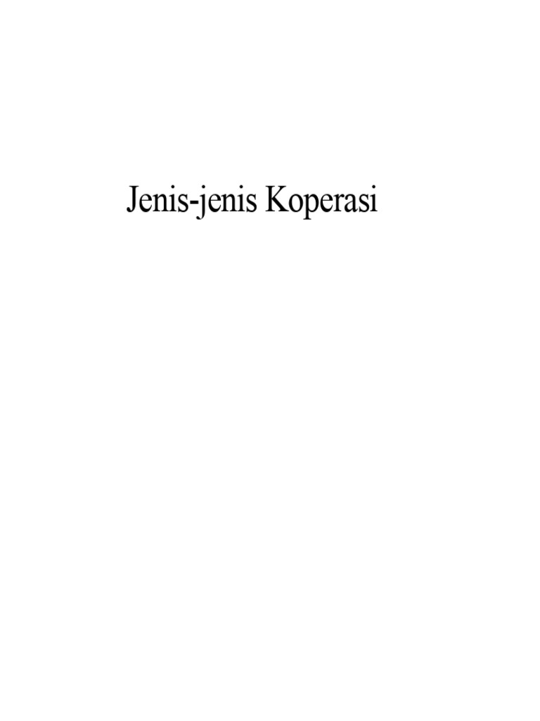 Jenis-jenis Koperasi Ppt | PDF