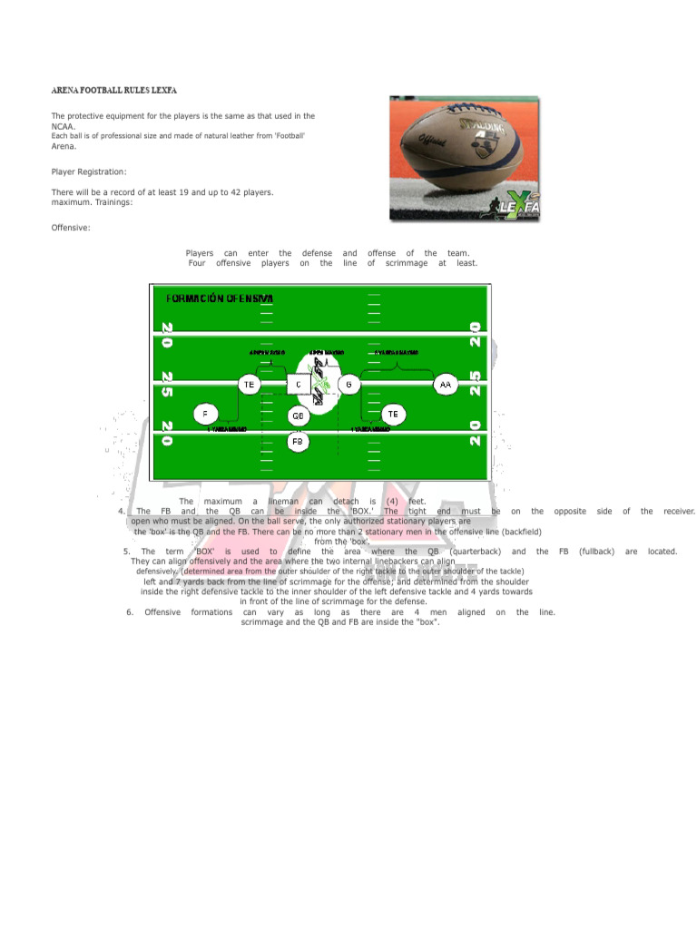 Football Arena Regulations | PDF | Quarterback | American Football