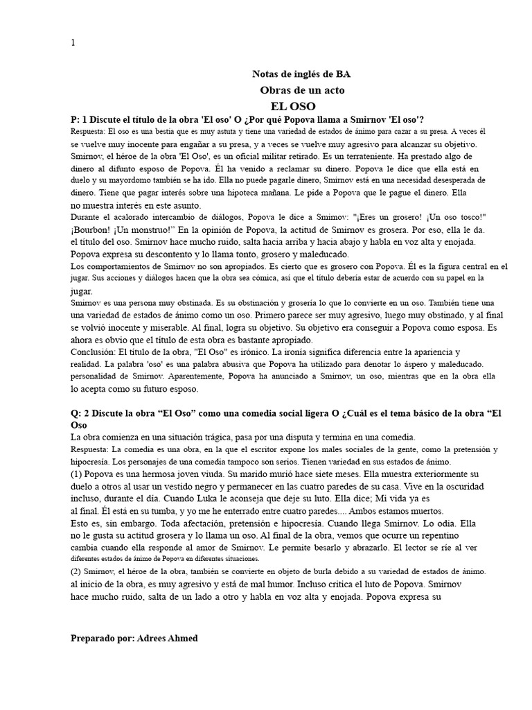 Notas de Inglés BA | PDF | Humor | Matrimonio