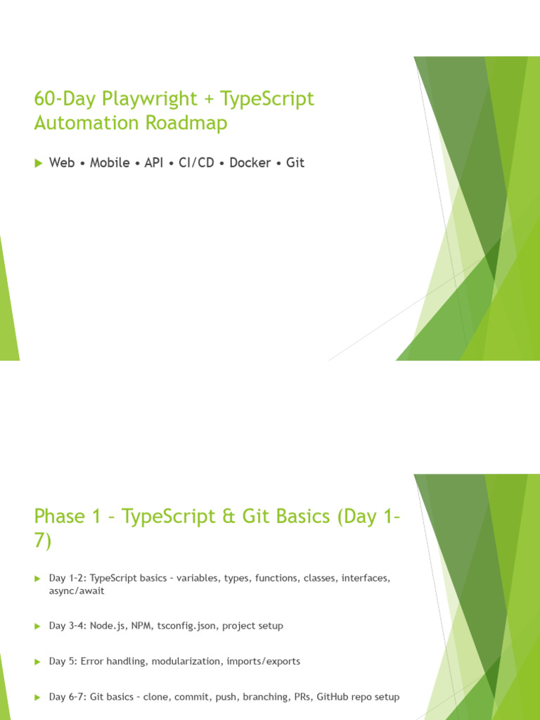 60-Day Playwright & TypeScript Guide | PDF | Software Engineering | Computing