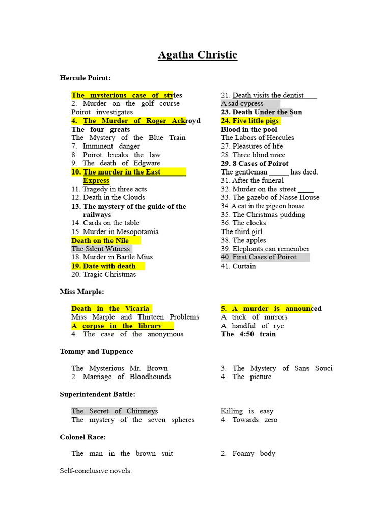Agatha Christie.docx | PDF