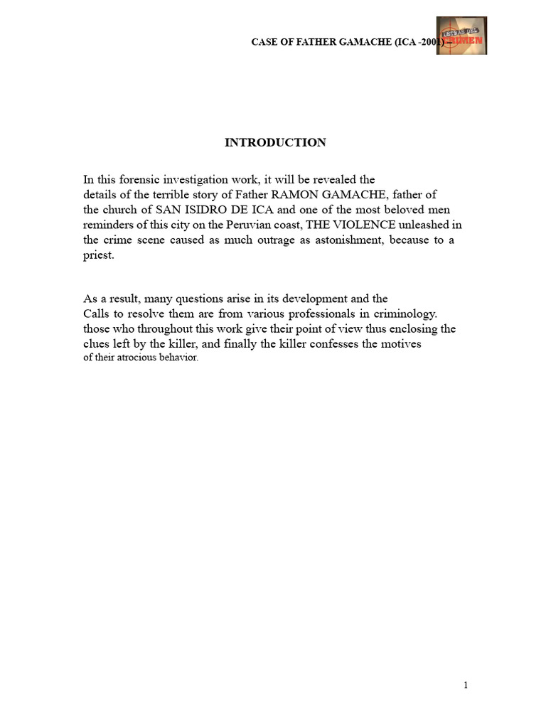 Case of Father Ramon Gamache | PDF | Crime Scene | Crimes
