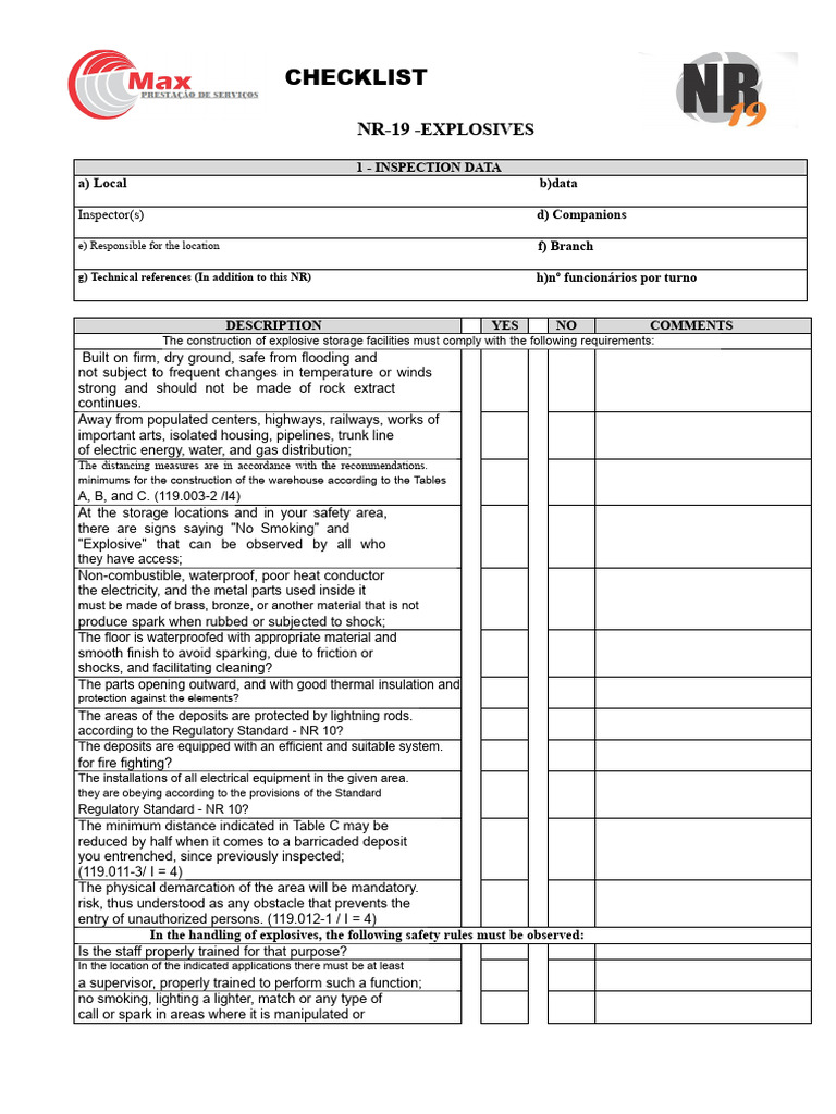 Explosive Storage and Transport Safety Checklist | PDF | Truck | Ammunition