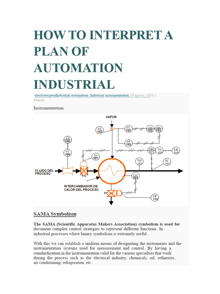 How To Interpret An Industrial Automation Diagram | PDF