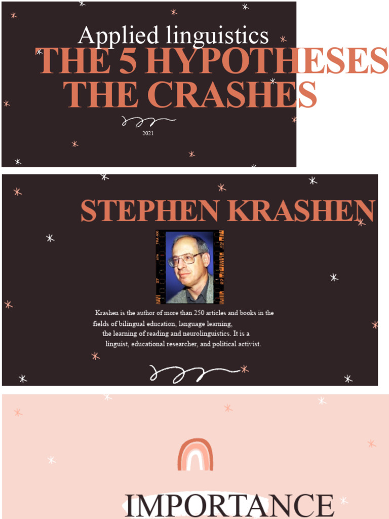 The 5 Hypotheses of Krashen (The First Hypothesis | PDF