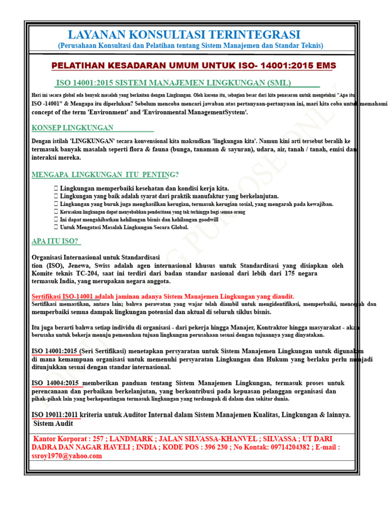 2 PELATIHAN KESADARAN UMUM (GAT) UNTUK ISO 14001-2015 EMS.pdf | PDF