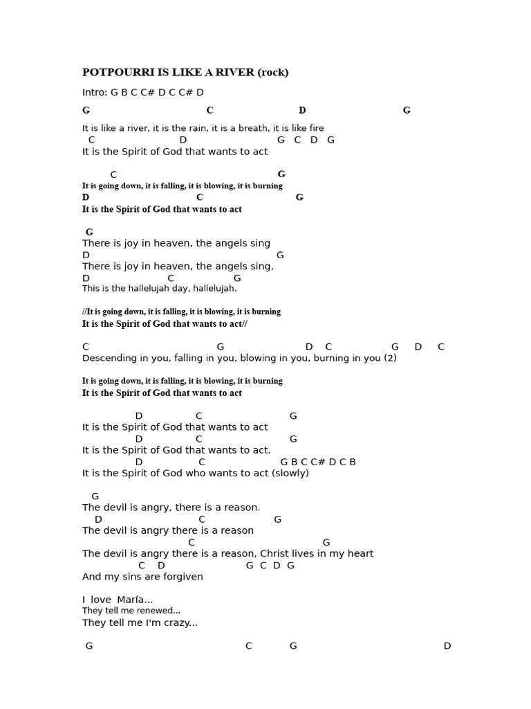 Medley It's Like a River | PDF | Holy Spirit | God In Christianity