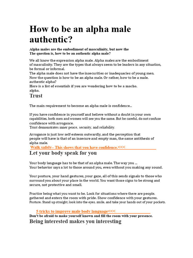 How to Become an Authentic Alpha Male | PDF | Popular Psychology ...