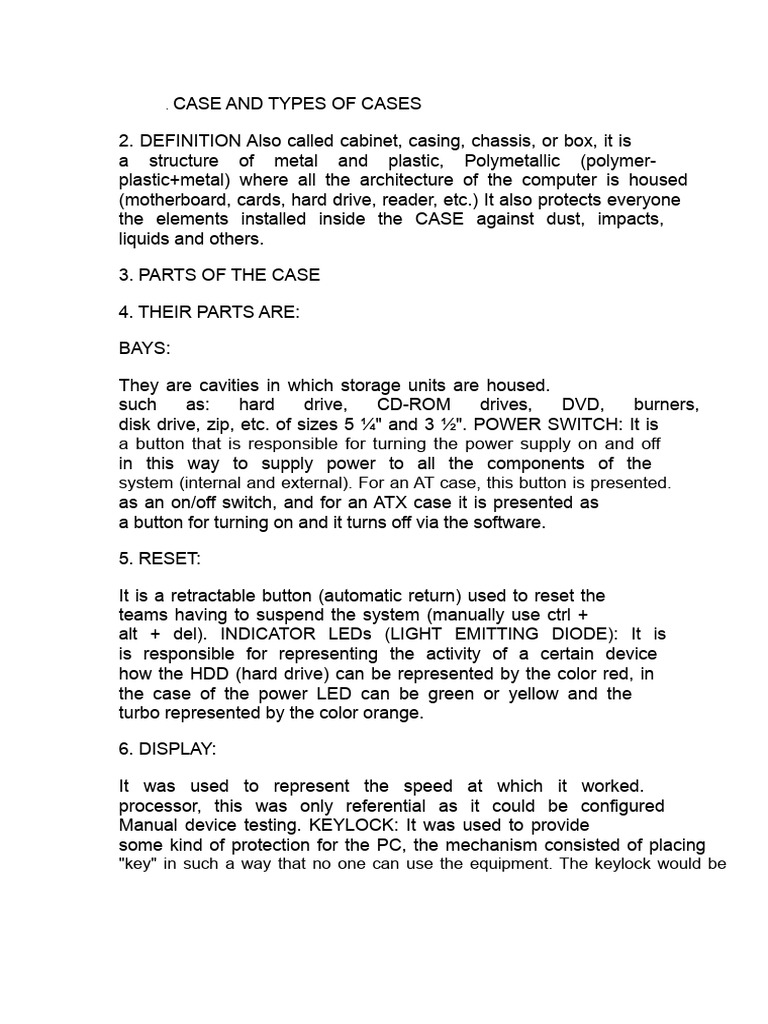 Case and Types of Cases | PDF | Personal Computers | Personal Computing