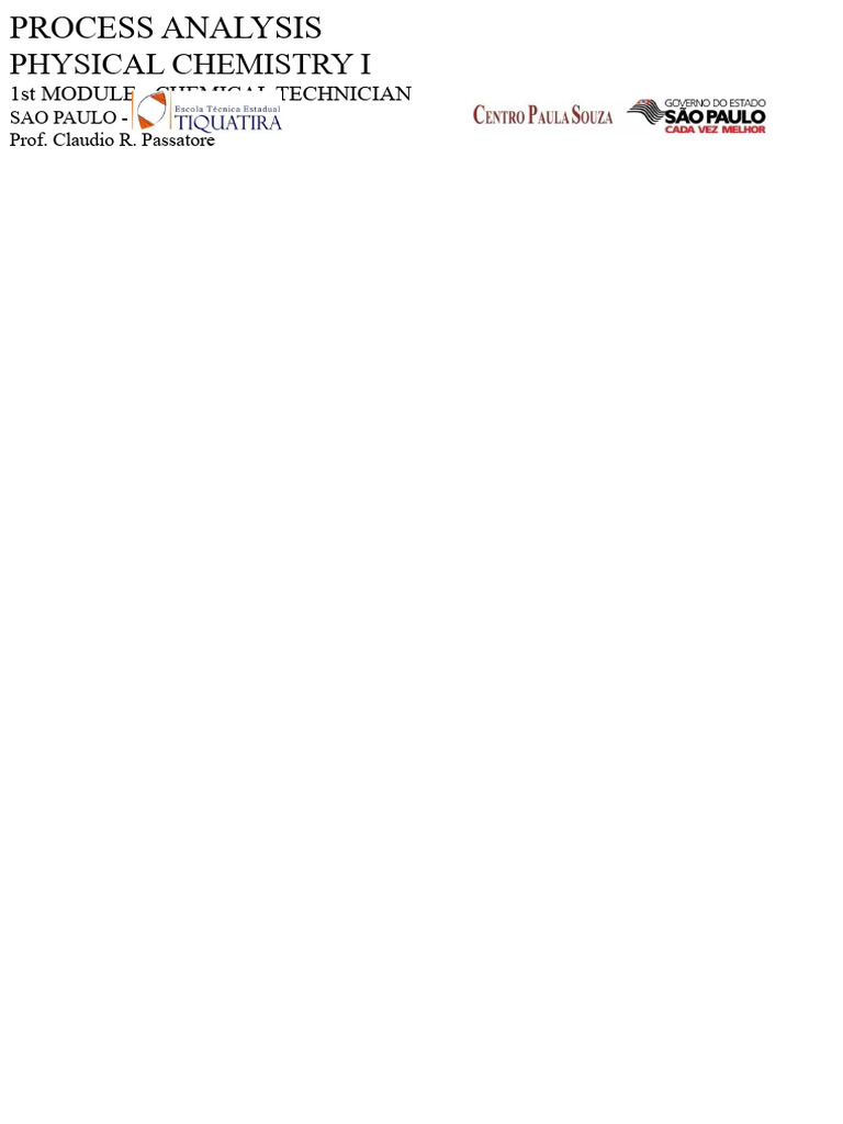 Physical Chemical Process Analysis Notes PDF | PDF | Mole (Unit ...