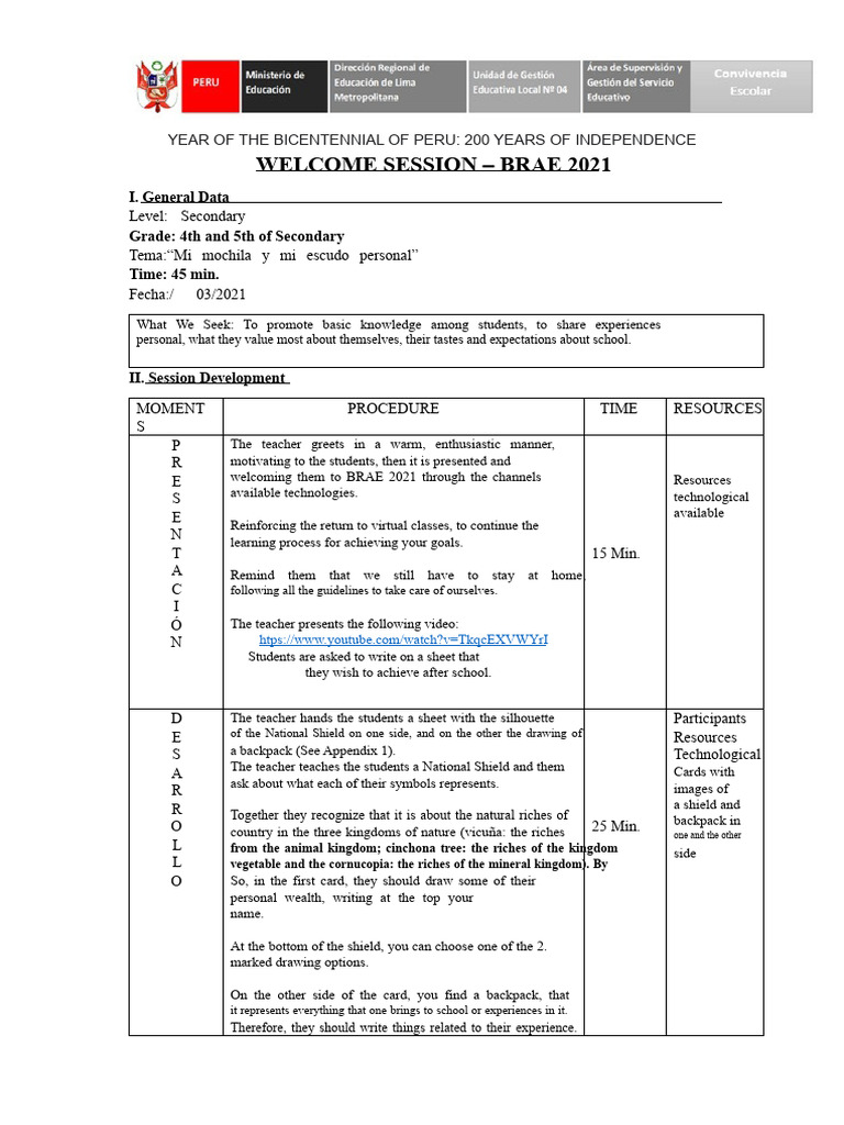 Welcome Session For 4th and 5th Grade Secondary | PDF | Teachers | Learning