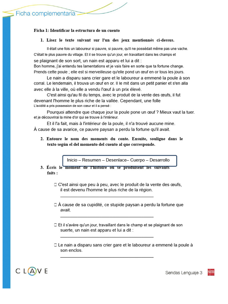 Structure d'un conte : analyse et exercices | PDF