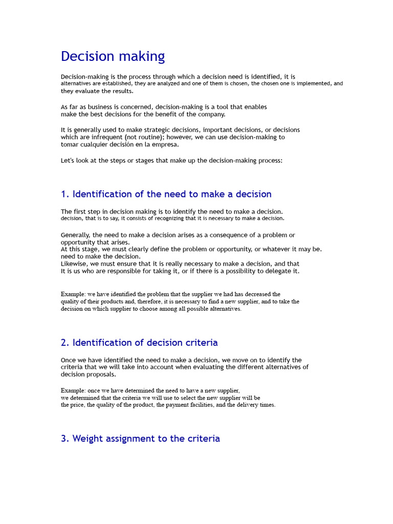 Effective Business Decision-Making Steps | PDF | Decision Making