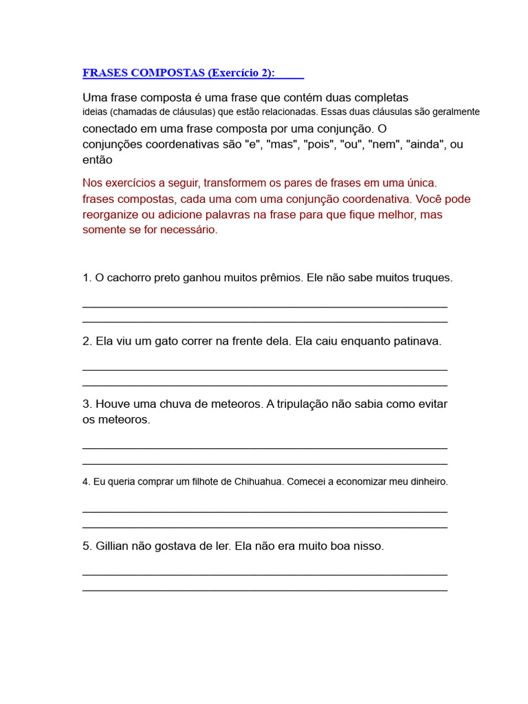 Frases Compostas | PDF
