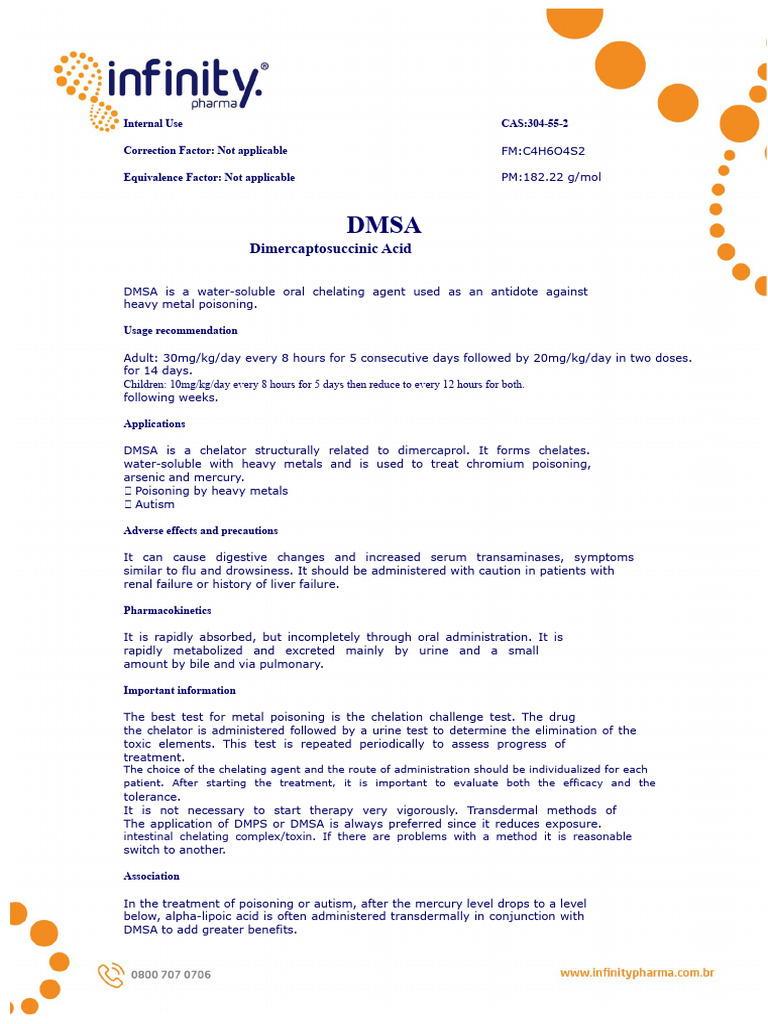 Dmsa Ac Dimercaptosuccinic | PDF | Chelation ...