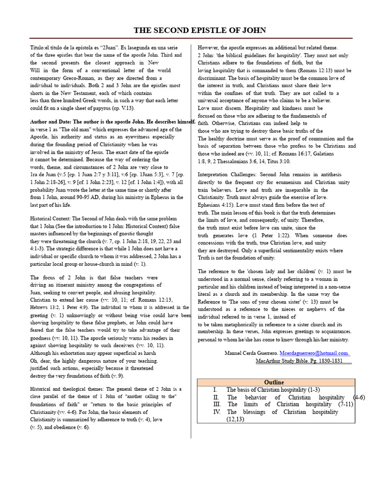 84 The Second Epistle of John MacArthur Bible | PDF | First Epistle Of ...
