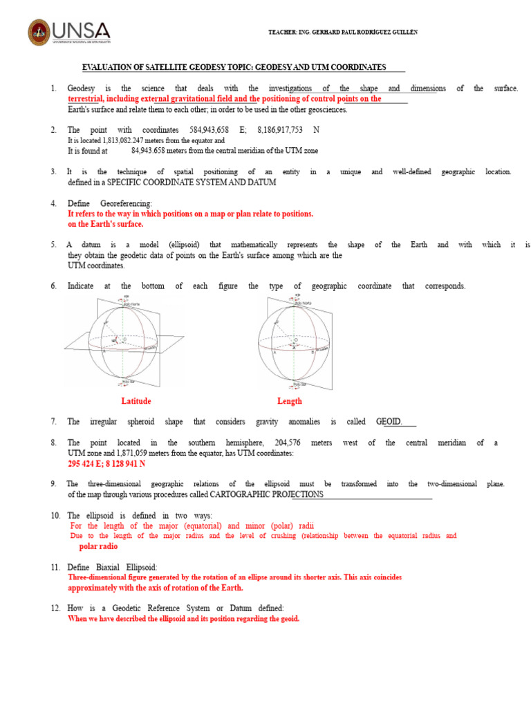 Resolved Geodesy Exam | PDF | Geodesy | Geographic Data And Information