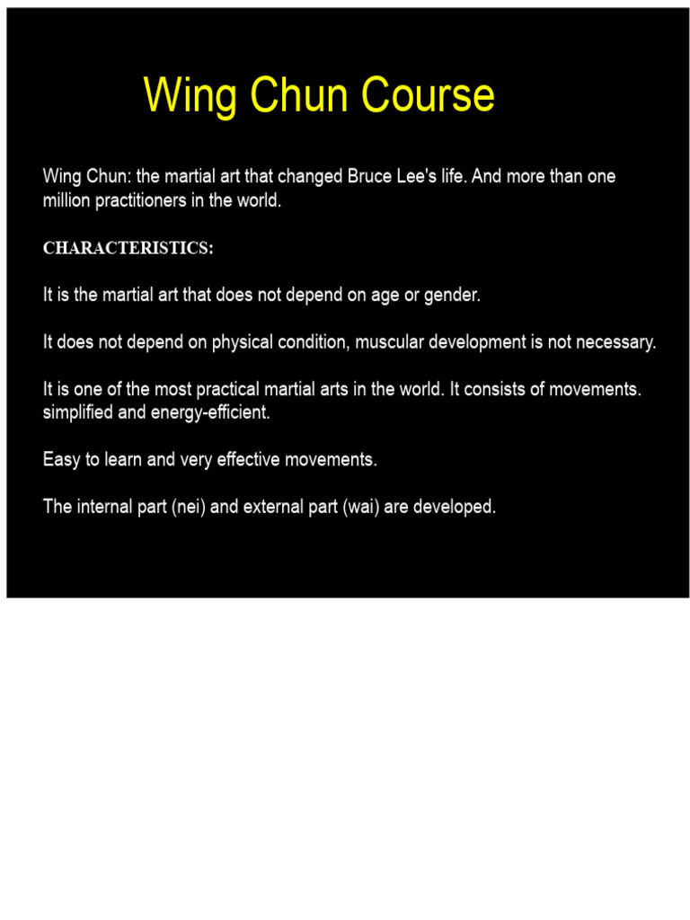 Wing Chun Course.pdf | PDF | Wing Chun | Chinese Martial Arts