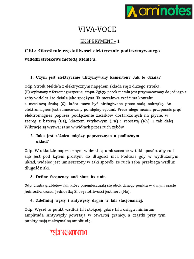 Fizyka Stosowana 2 - VIVA VOCE PDF | PDF