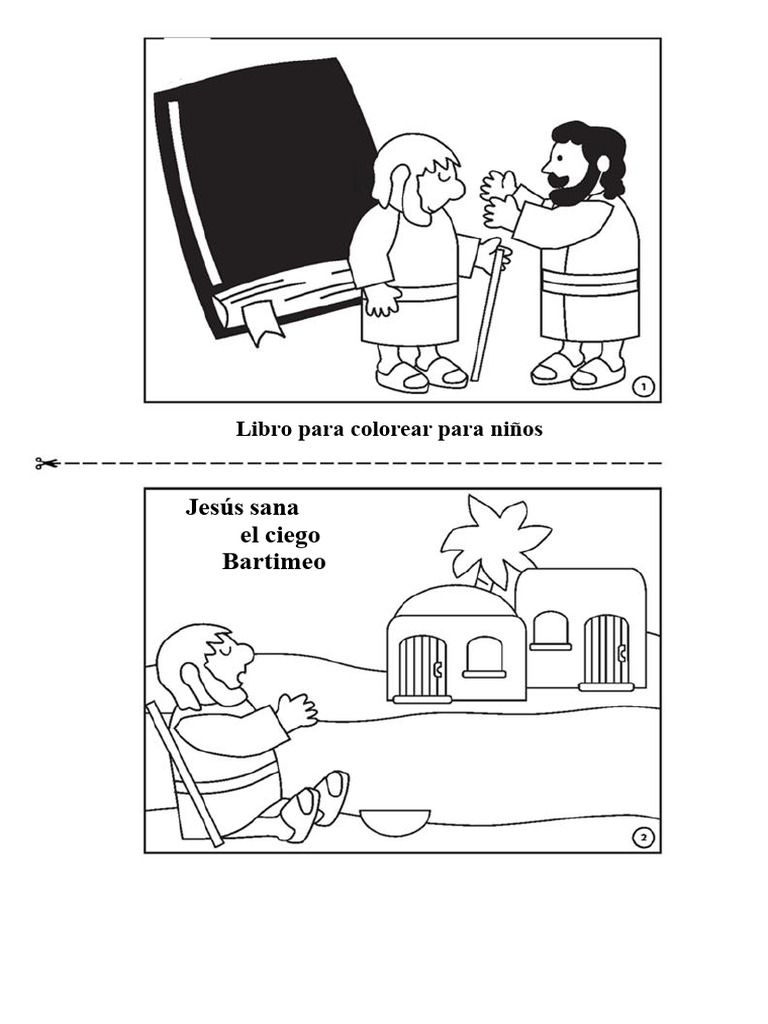 Jesús Sana al Ciego Bartimeo - Libro para Colorear | PDF