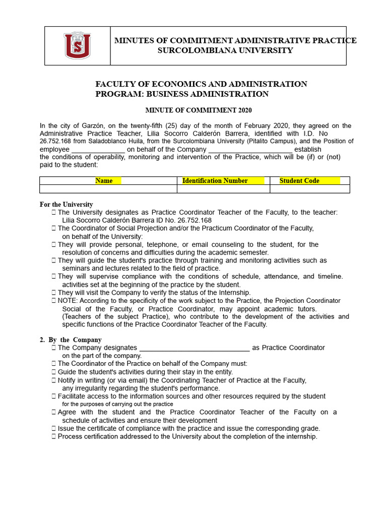 Administrative Practice Commitment 2020 | PDF