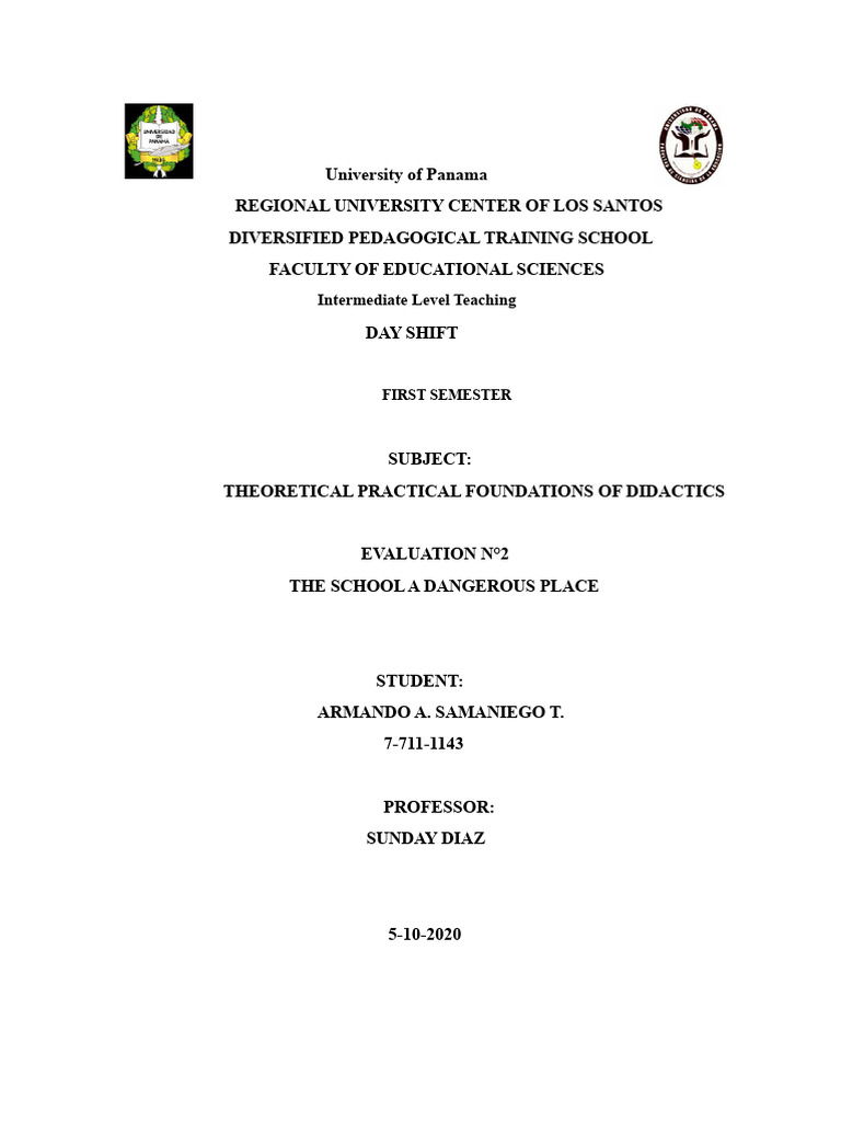 The School A Dangerous Place | PDF | Learning | Psychological Concepts