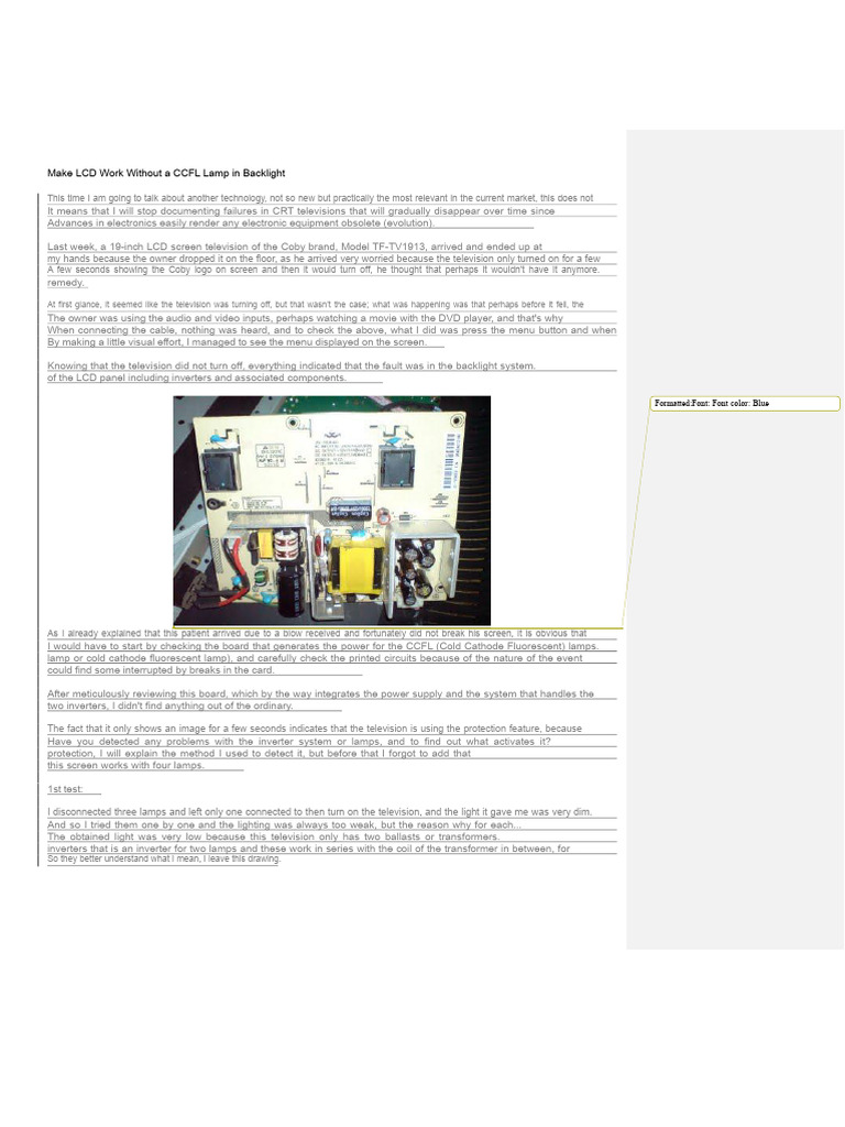 Make An LCD Work Without A CCFL Backlight Lamp | PDF | Fluorescent Lamp ...