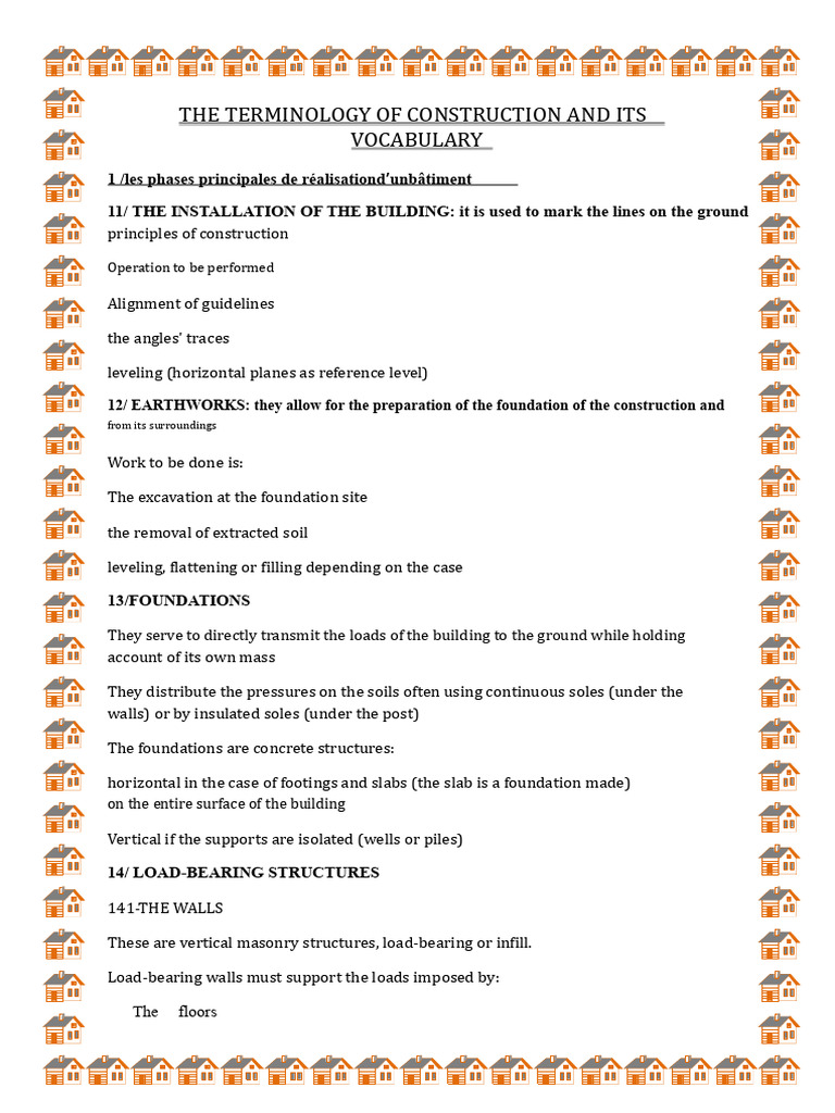 Construction Terminology and Vocabulary Guide | PDF | Wall | Framing ...