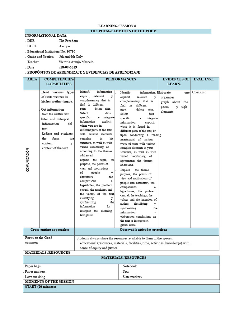 Understanding Poem Elements for Grades 5-6 | PDF | Poetry | Information