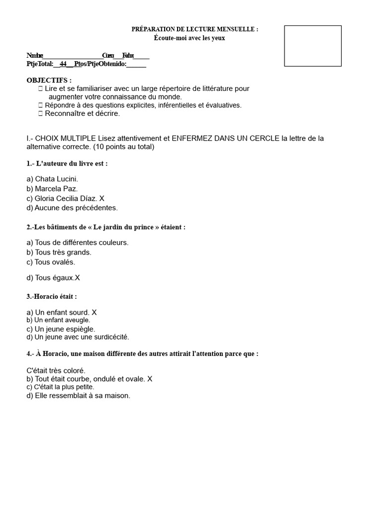 Lecture mensuelle : "Écoute-moi" | PDF