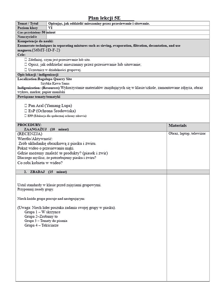 5E DLP Nauka 6 | PDF