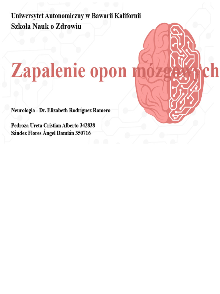 Zapalenie Opon Mózgowych - Neurologia | PDF