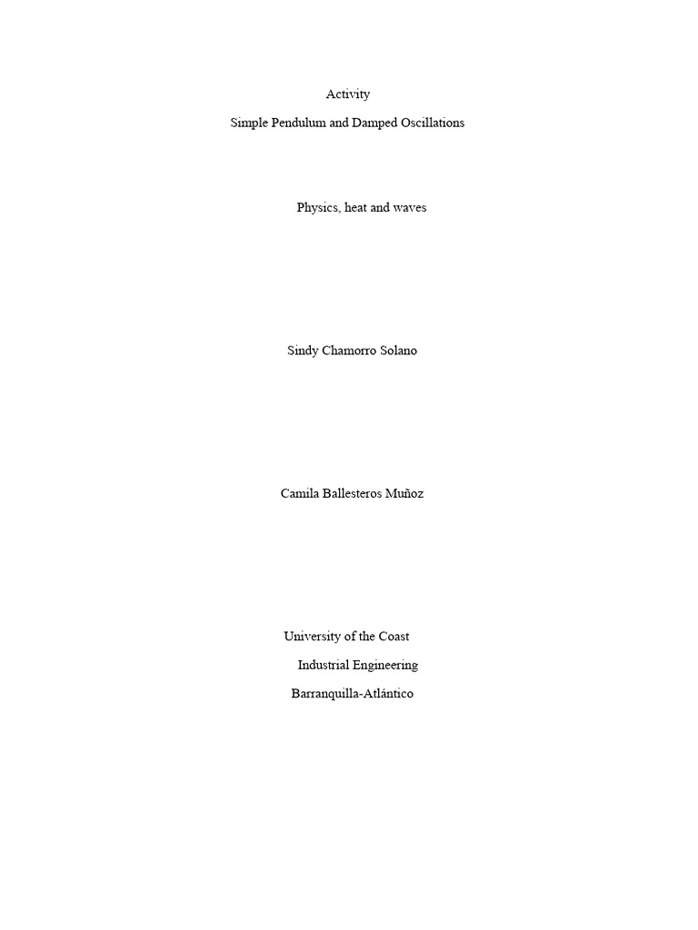 Simple Pendulum and Damped Oscillations | PDF | Pendulum | Oscillation