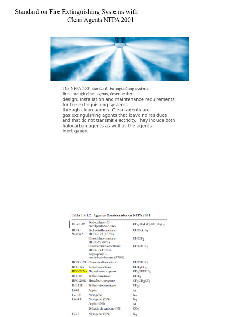 NFPA 2001: Clean Agent Fire Systems | PDF