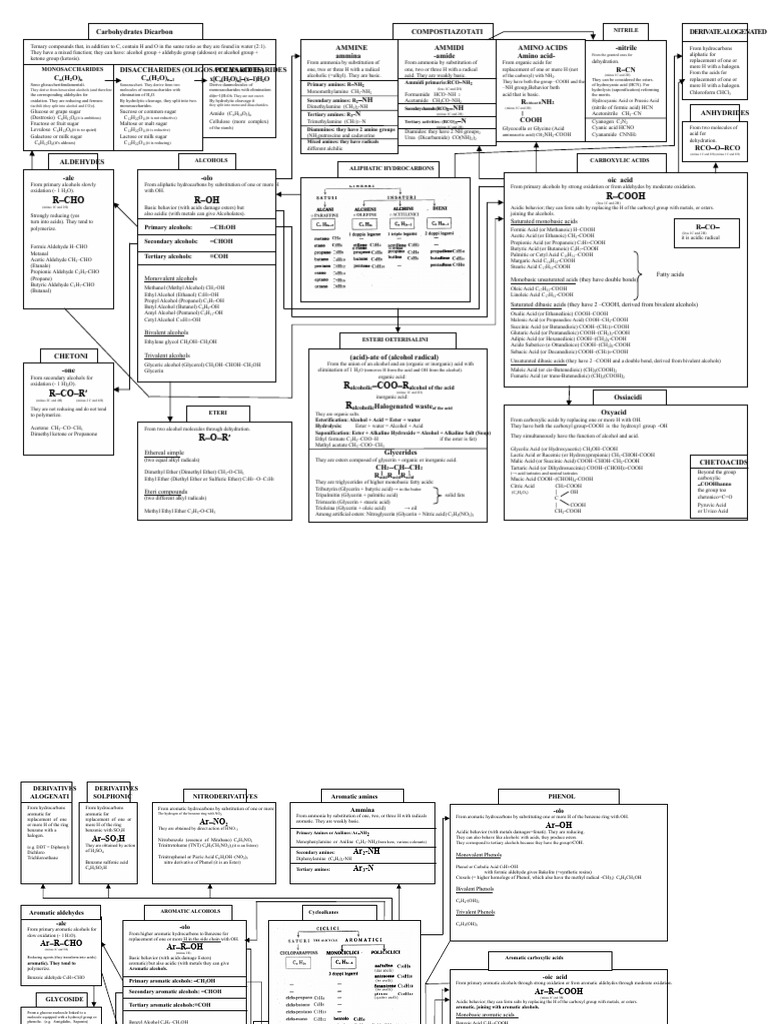 Organic Chemistry - Summary Schema | PDF | Carboxylic Acid | Ester