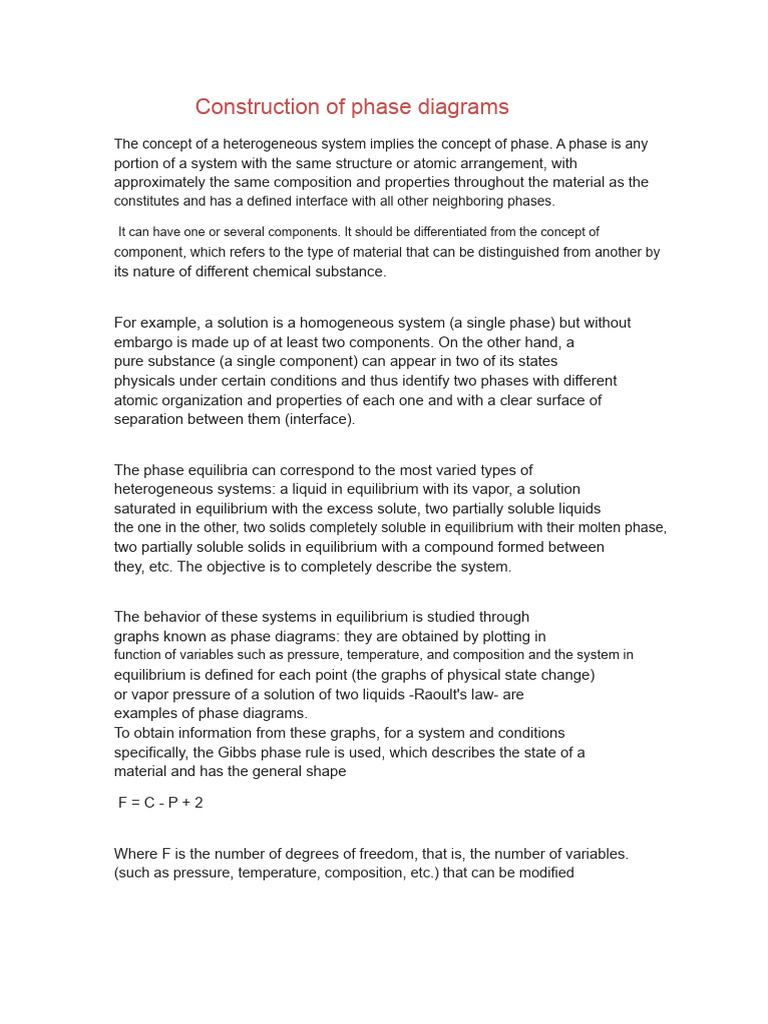 5.1 Construction of Phase Diagrams | PDF | Phase (Matter) | Phase Diagram