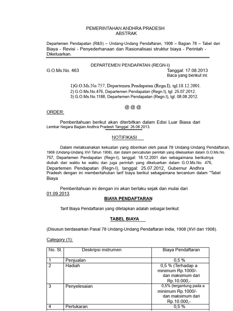 Biaya Pendaftaran | PDF