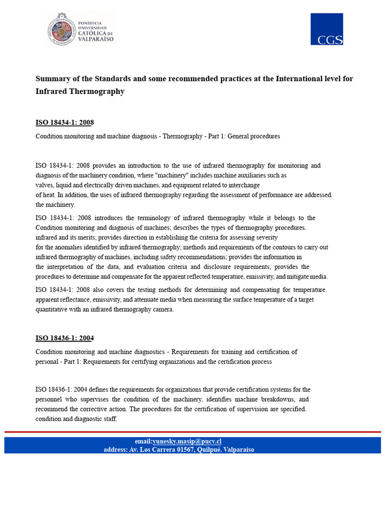 Infrared Thermography Standards Overview | PDF | Thermography ...