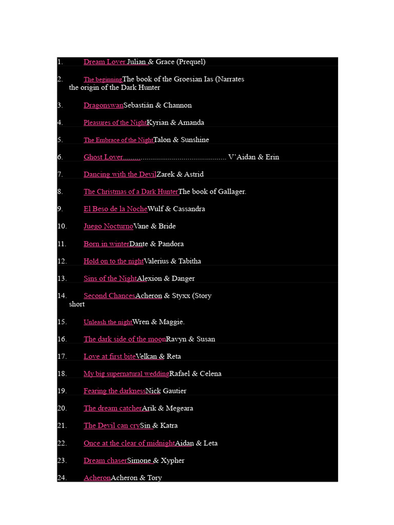 Dark Hunters Saga - Sherrilyn Kenyon | PDF