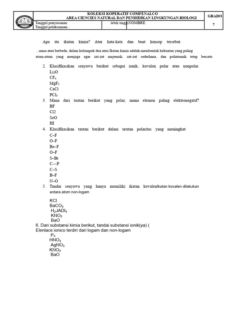 Panduan Ikatan Kimia 9 | PDF