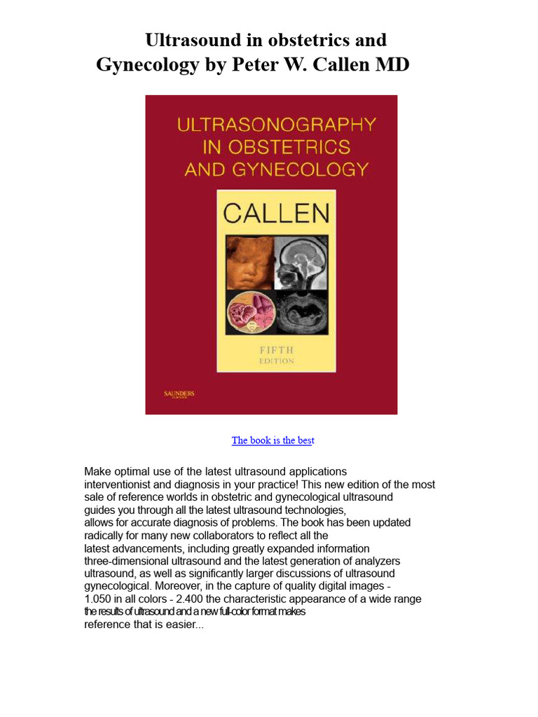 Ultrasound in Obstetrics and Gynecology by Peter W Callen MD | PDF