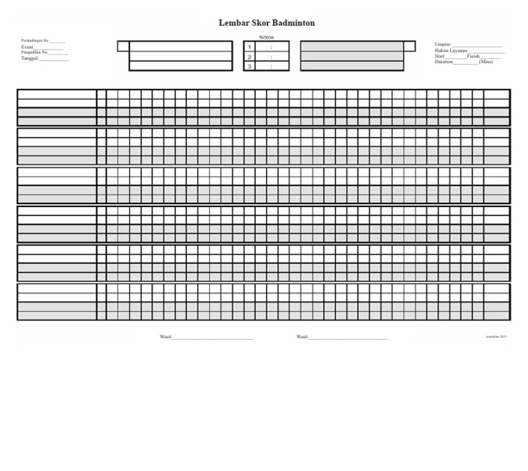 Lembar Skor Badminton | PDF