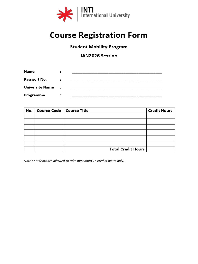 Course Registration for JAN2026 Session | PDF