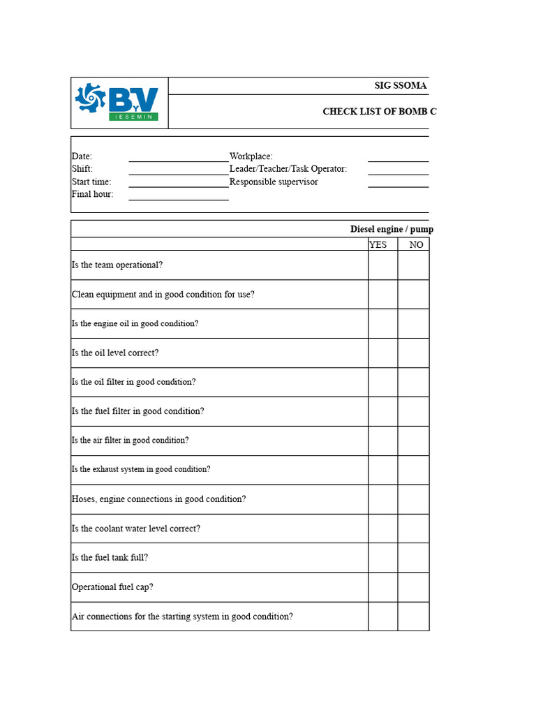 Pump Check List | PDF