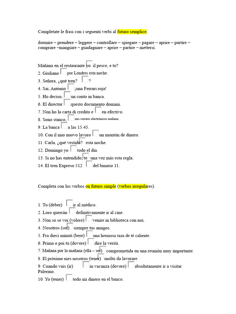 Futuro Simple Y Compuesto Pdf