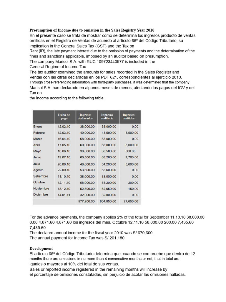 Practical case for determining the tax obligation.docx | PDF | Taxes ...